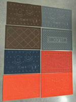 China Polyester Embossed Flat Door Mat , Personalized Door Mats PVC Backing for sale