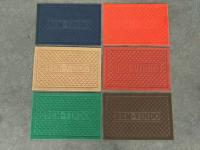 China Polyester Embossed Flat Door Mat , Personalized Door Mats PVC Backing for sale
