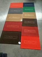 China Polyester Embossed Flat Door Mat , Personalized Door Mats PVC Backing for sale
