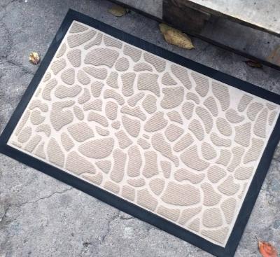 China Polypropylene embossed anti slip rubber door mat  Embossed floor mat for sale