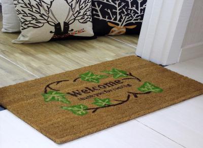 China 40*60cm Coir Coconut Entrance Matting Thickness 15mm PVC Backing for sale
