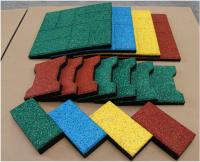 China 50*50cm Rubber Sports Flooring Thickness15-40mm Weight 3.6kg-8.4kg for sale