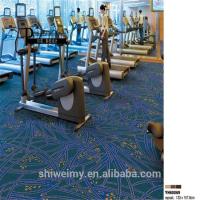 China Blue printed gym room nylon material carpet for sale