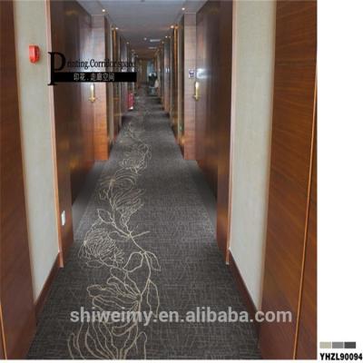 China Elegant grey white flower nylon corridor carpet ,Axminster passage carpet for sale