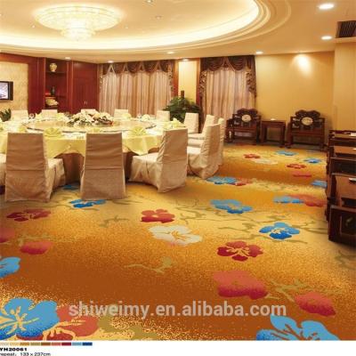China Hot sales bright color flower printed luxury hotel carpet for sale