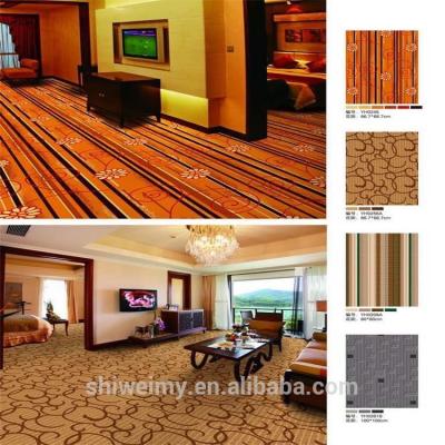China Decorative colorful stripe drawing nylon residential carpet for sale