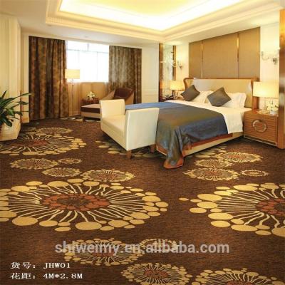 China Nylon brown printed wall to wall carpet for guest room for sale