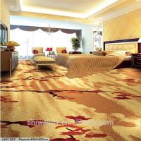 China Bedroom Modern Home Carpet / Cut Pile Nylon Carpet Red Plum Blossom Pattern for sale