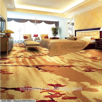 China Bedroom Modern Home Carpet / Cut Pile Nylon Carpet Red Plum Blossom Pattern for sale