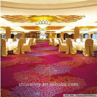 China Colorful red peony pattern wall to wall nylon carpet for banquet hall for sale