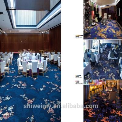 China China stock beautiful printed blue wall to wall nylon carpet for sale