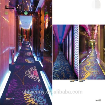 China Nylon material blue color glow cut pile carpet for hallway for sale