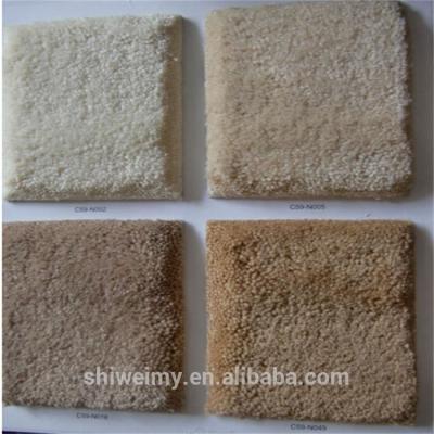 China Plain beige white high pile 100%nylon wall to wall carpet for sale