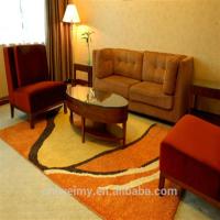 China Striped design shaggy embroidered living room polyester area rug for sale