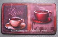 China Printed hot coffee pattern anti-fatigue kitchen mat with NBR foam for sale