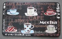 China Printed hot coffee pattern anti-fatigue kitchen mat with NBR foam for sale