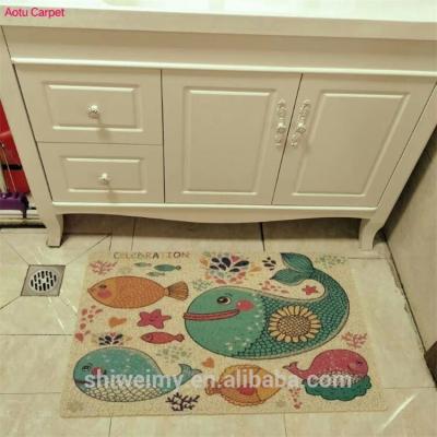 China Cartoon Coir Entrance Matting , Non Slip Bathroom Mats Eco - Friendly for sale