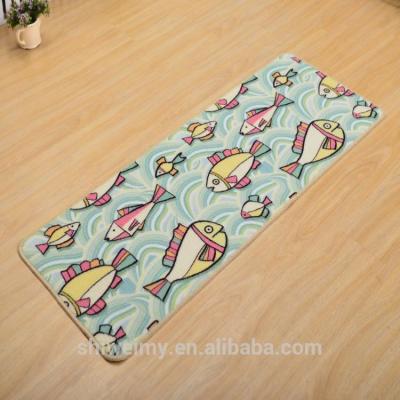 China Wholesale cute print cartoon fish nylon material floor rug for sale