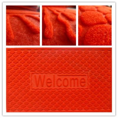 China Custom WELCOME embossed pvc backing entrance mat for sale