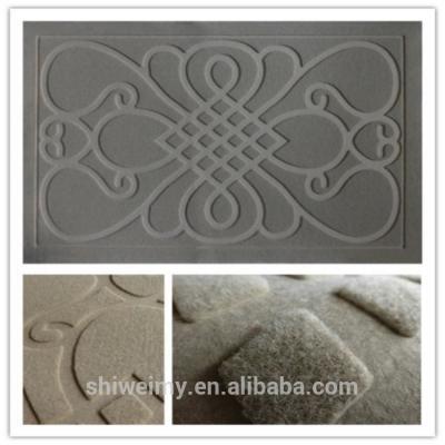 China Plain carved polyester entrance floor mat with pvc back for sale