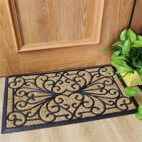China Natural Coir Entrance Matting / Coir Personalized Door Mats Grid Style for sale