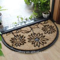 China Waterproof Coir Entrance Matting , Half Moon Rubber Door Mat Puzzle Style for sale
