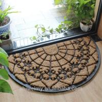China Waterproof Coir Entrance Matting , Half Moon Rubber Door Mat Puzzle Style for sale