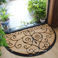 China Waterproof Coir Entrance Matting , Half Moon Rubber Door Mat Puzzle Style for sale