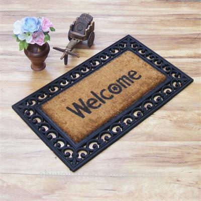China Oriental Coir Welcome Doormat Printed Pattern Anti - Slip Feature for sale