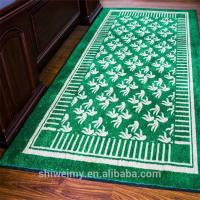 China Muslim big size green printed nylon prayer mat for sale