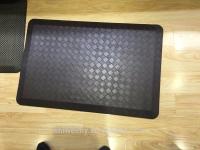 China Plaid and diamond pattern Black PU kitchen anti-fatigue floor mat for sale