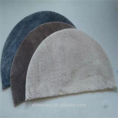 China Half round shaggy microfiber entrance mat for sale