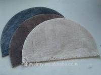 China Half round shaggy microfiber entrance mat for sale