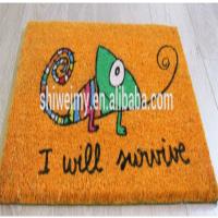 China Hot sales coconut natural fiber printed door mat for sale