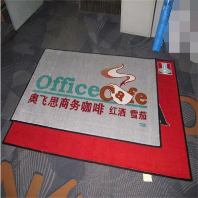 China Nylon material pvc backing printed brand logo entrance mat for sale