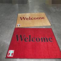 China Nylon material pvc backing printed brand logo entrance mat for sale