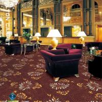 China 100 Polypropylene Hotel Carpet Flooring Brown Chrysanthemum Pattern for sale