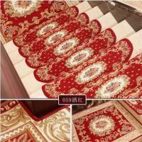 China Red Traditional PVC Carpet Flooring , Oval Shape Stair Tread Rugs for sale