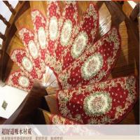 China Luxury Hotel Step Rugs Carpet Wine Red Color Grid Pattern Classical Style for sale