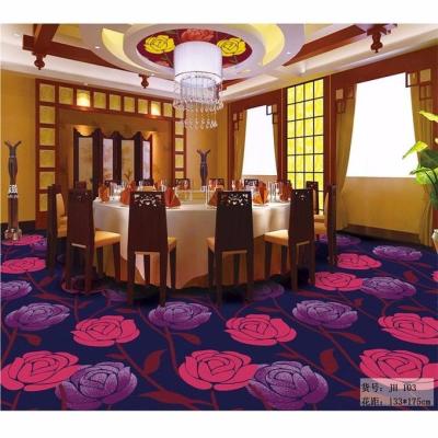 China Rose Printed Nylon Polyester Carpet For Restaurant Room Anti - Fatigue Feature for sale