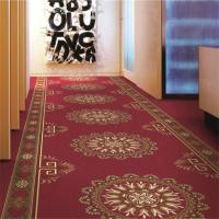 China Long PVC Carpet Flooring , Corridor Red Wilton Carpet European Pattern for sale