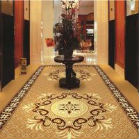 China Brown Flower PVC Carpet Flooring / Corridor Wilton Patterned Carpets for sale