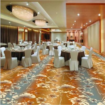 China Flower Printed PVC Carpet Flooring 80% Wool 20% Nylon Jacquard Style for sale
