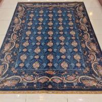 China Aubusson Style Hand Knotted Wool Area Rugs With Fringe Soft Feature for sale