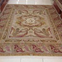 China Aubusson Style Hand Knotted Wool Area Rugs With Fringe Soft Feature for sale