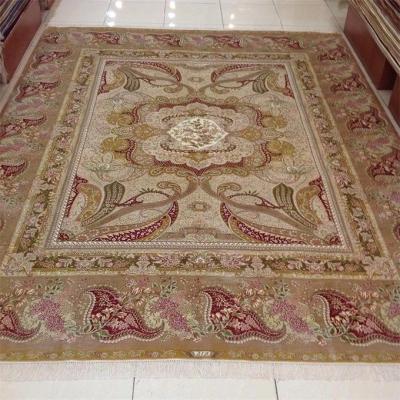 China Aubusson Style Hand Knotted Wool Area Rugs With Fringe Soft Feature for sale