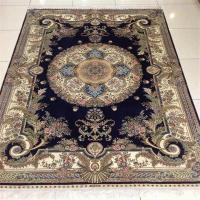 China Aubusson Style Hand Knotted Wool Area Rugs With Fringe Soft Feature for sale