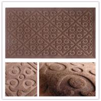 China Brown Polyester Carpet Tiles Embossed Pvc Backing Anti - Slip Feature for sale