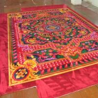 China Colorful Hand Tufted Wool Rug 8x10 Anti - Slip Feature Customized Size for sale