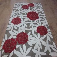 China New Zealand Wool Area Rugs 9x12 Hand Embossed Wintersweet Pattern for sale